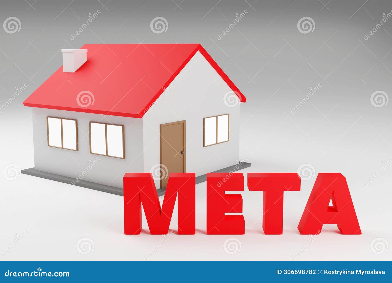 3d Rendered Sign Meta on Grey Podium, Soft Light, Smooth Background, 3d ...