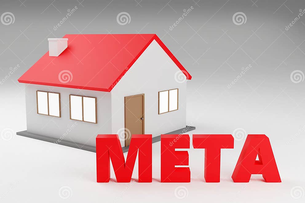 3d Rendered Sign Meta on Grey Podium, Soft Light, Smooth Background, 3d ...