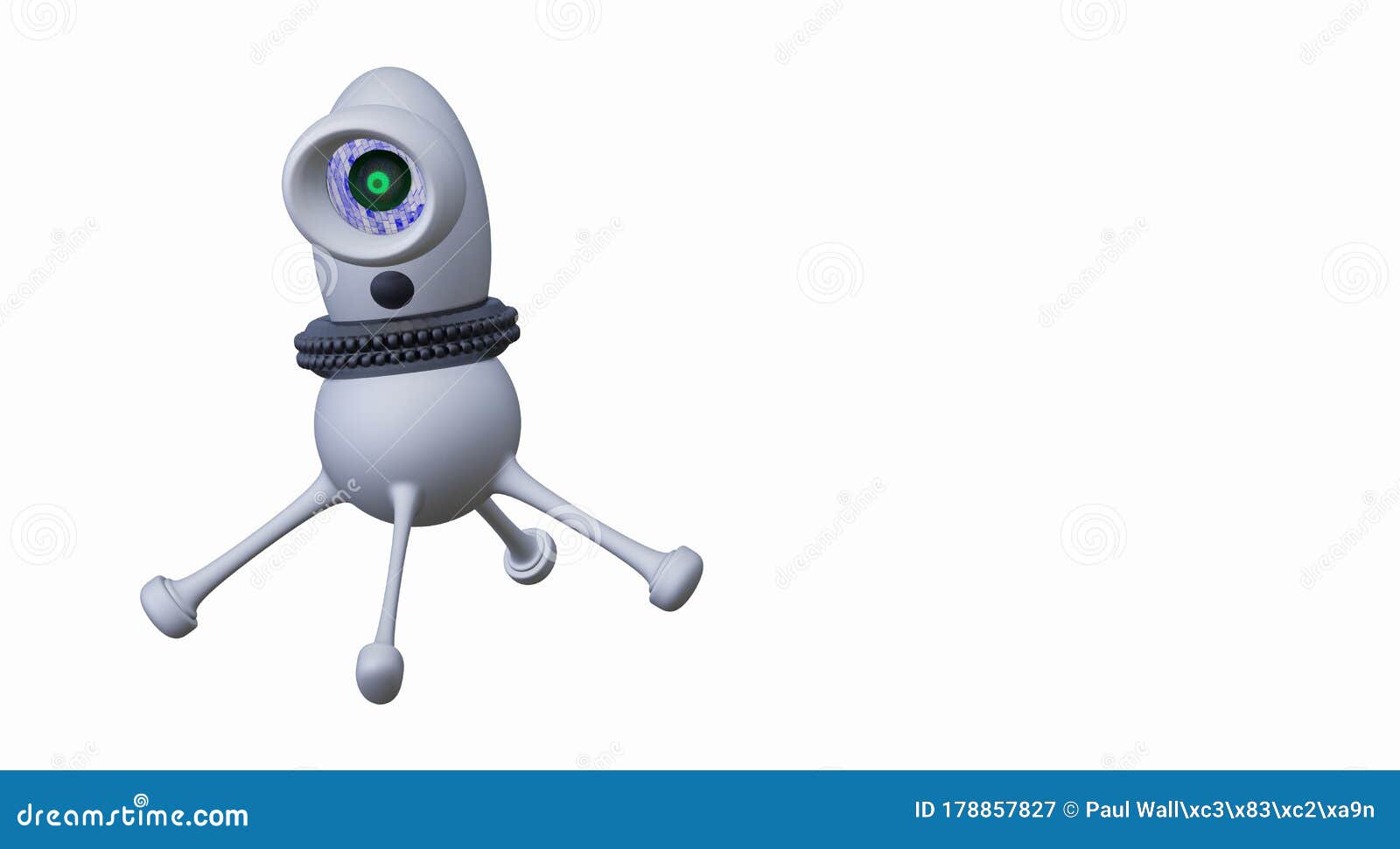 Surprised Table Robot on Legs. 3d Rendering. Stock Illustration ...