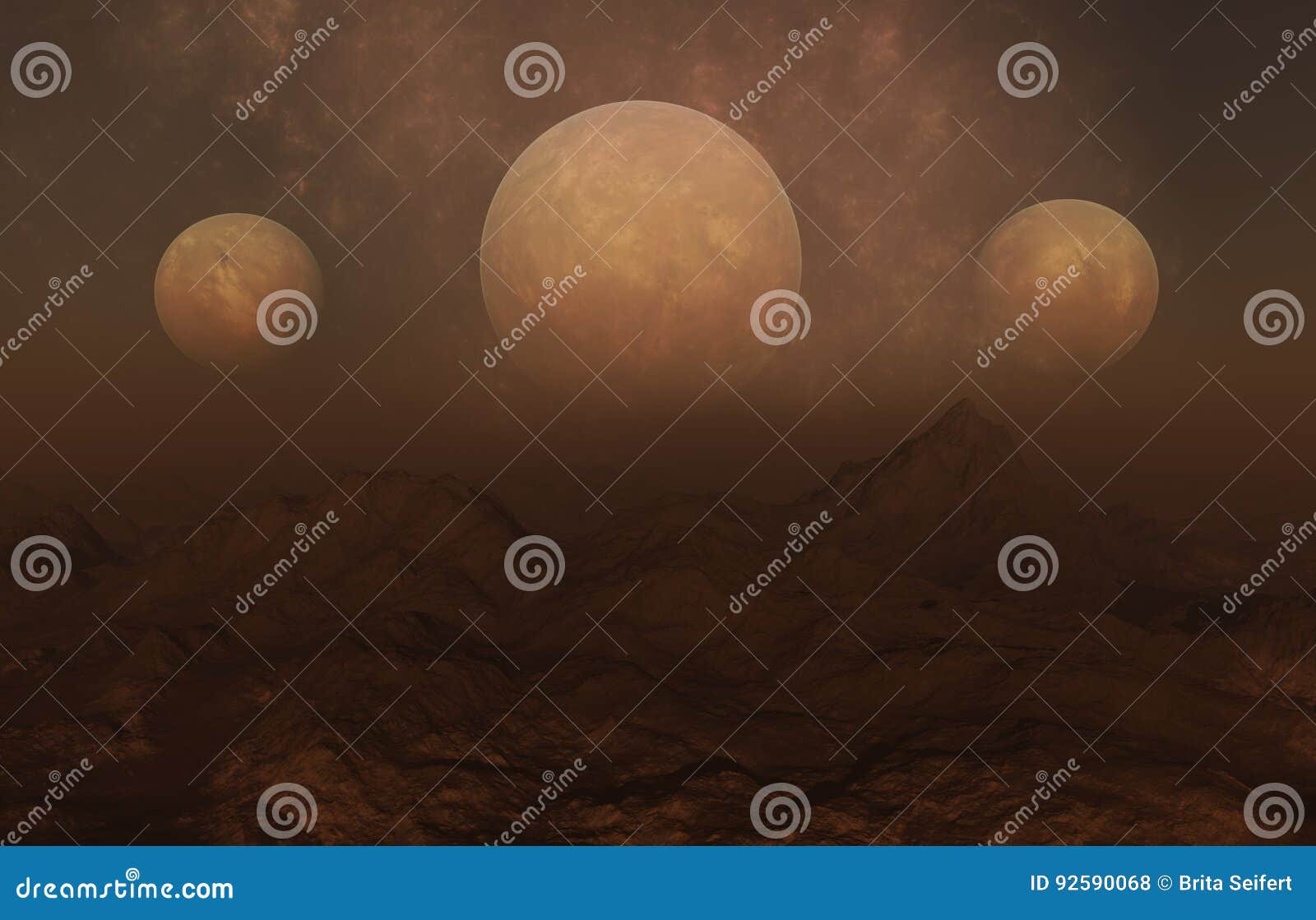 3d Rendered Space Art: Alien Planet Stock Illustration - Illustration ...