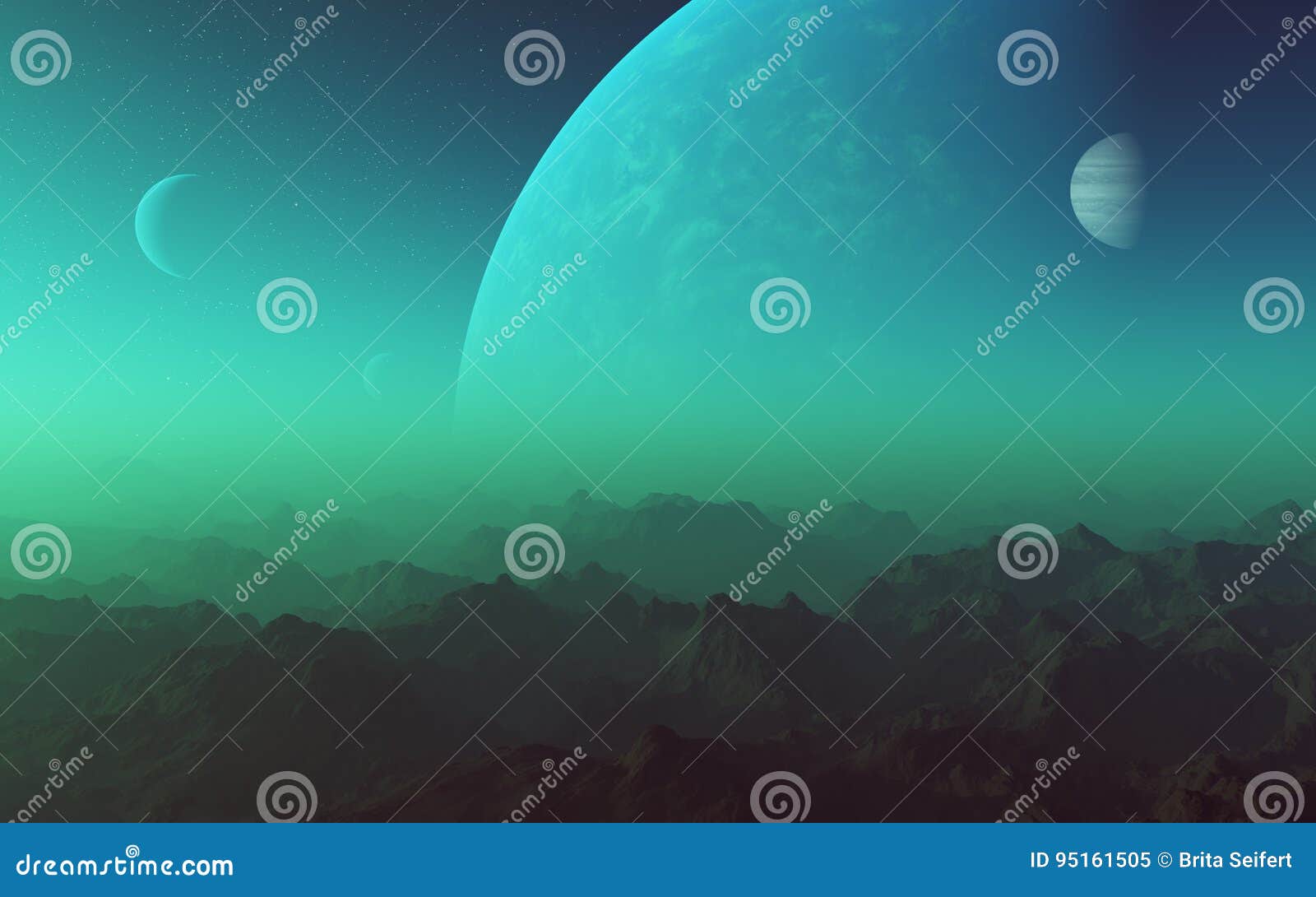 3d Rendered Space Art: Alien Planet Stock Illustration - Illustration ...