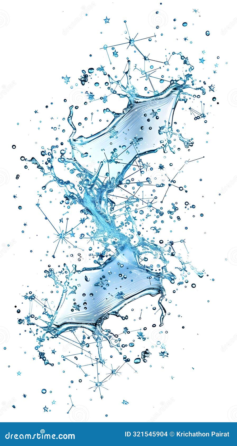 Elegant 3D Rendered Hummingbird Emerging from Water Splash on White ...