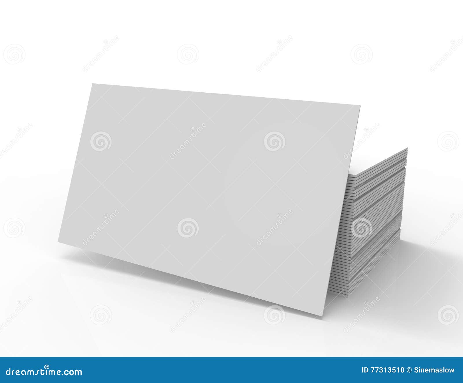 3d Rendered Stack of Blank Name Cards Stock Illustration - Illustration ...