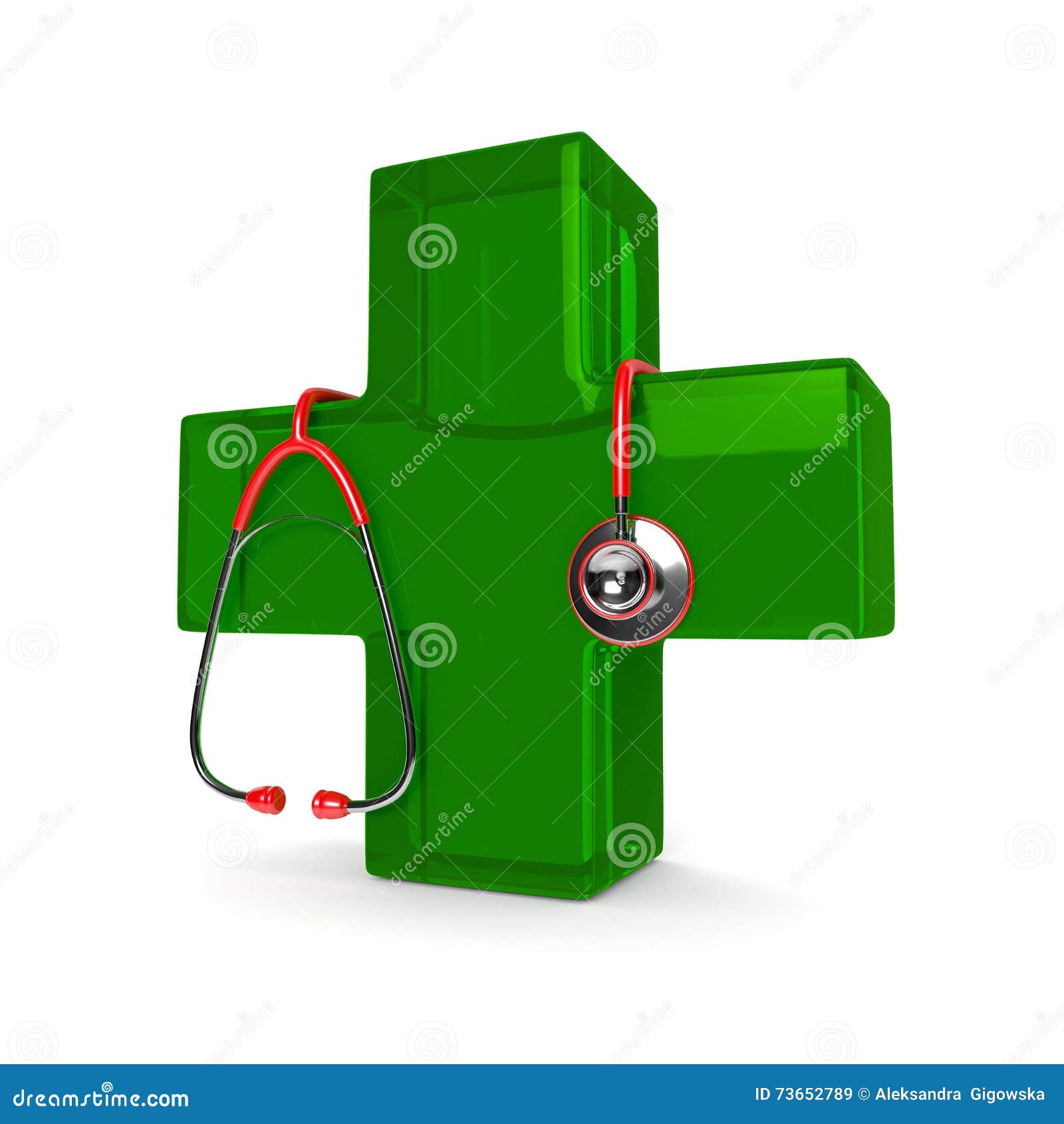 3d Rendered Stethoscope With First Aid Cross Royalty-Free Stock ...
