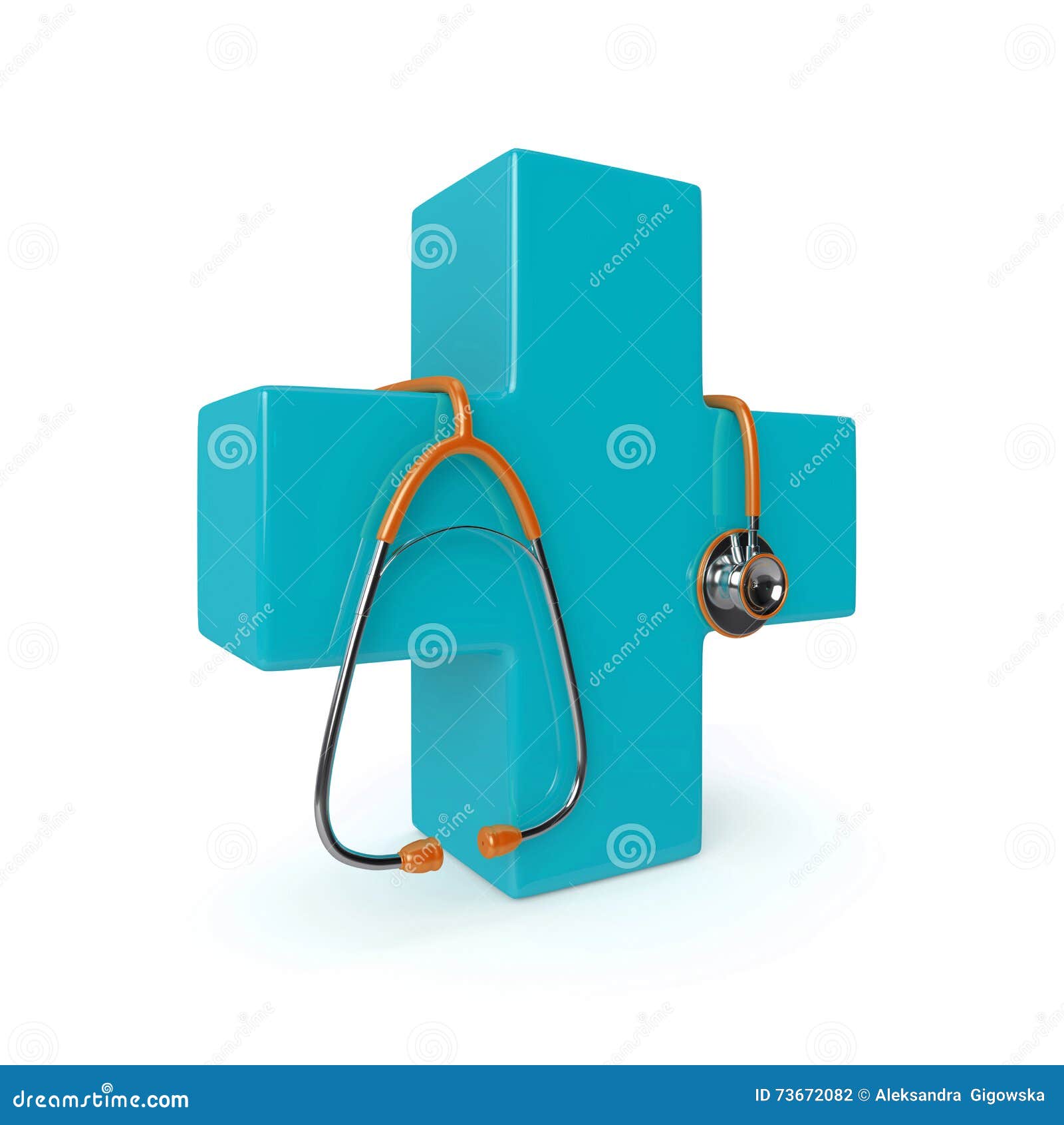 3d Rendered Stethoscope With First Aid Cross Royalty-Free Stock ...