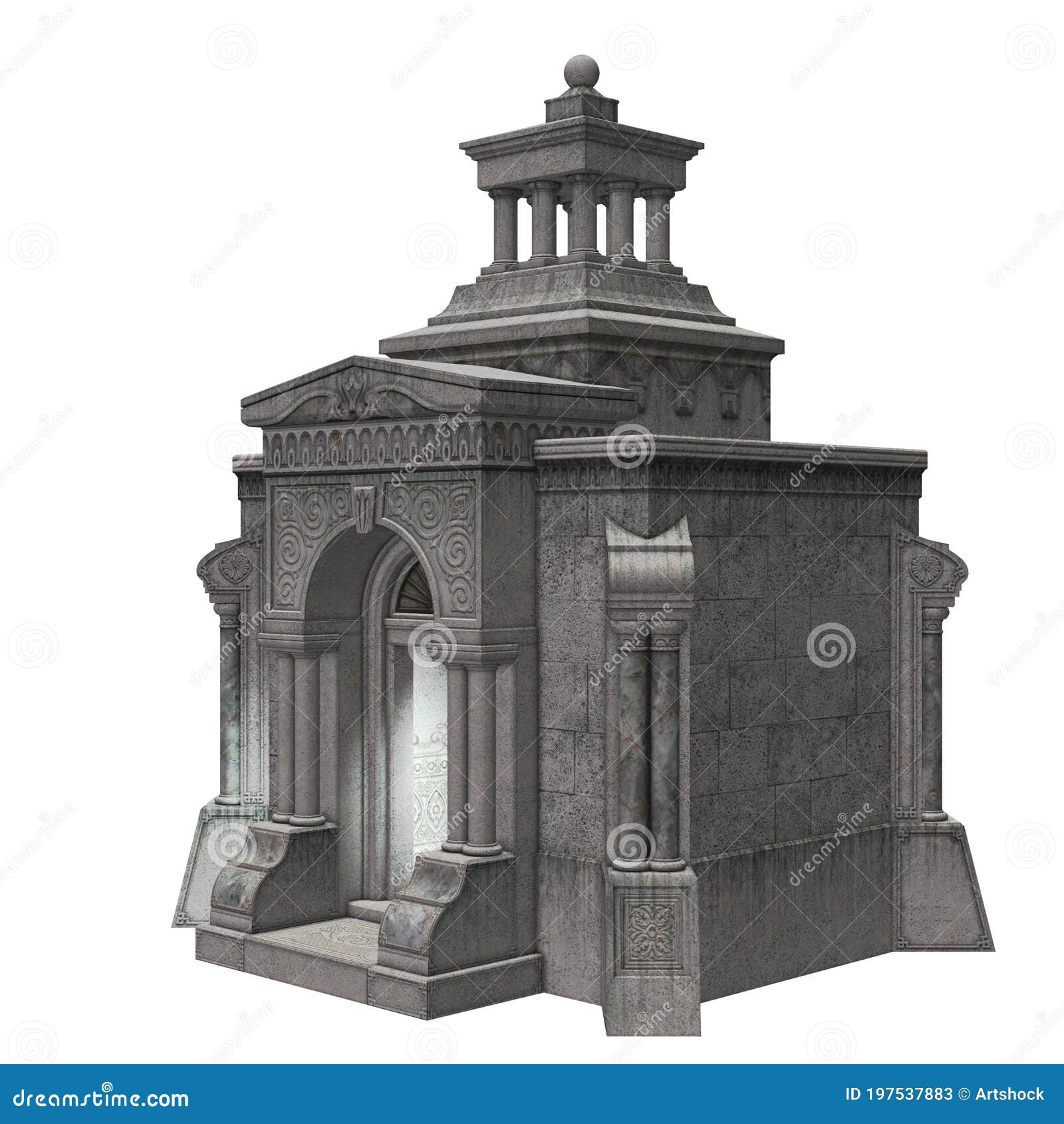 3d rendered stone crypt stock illustration. Illustration of october ...
