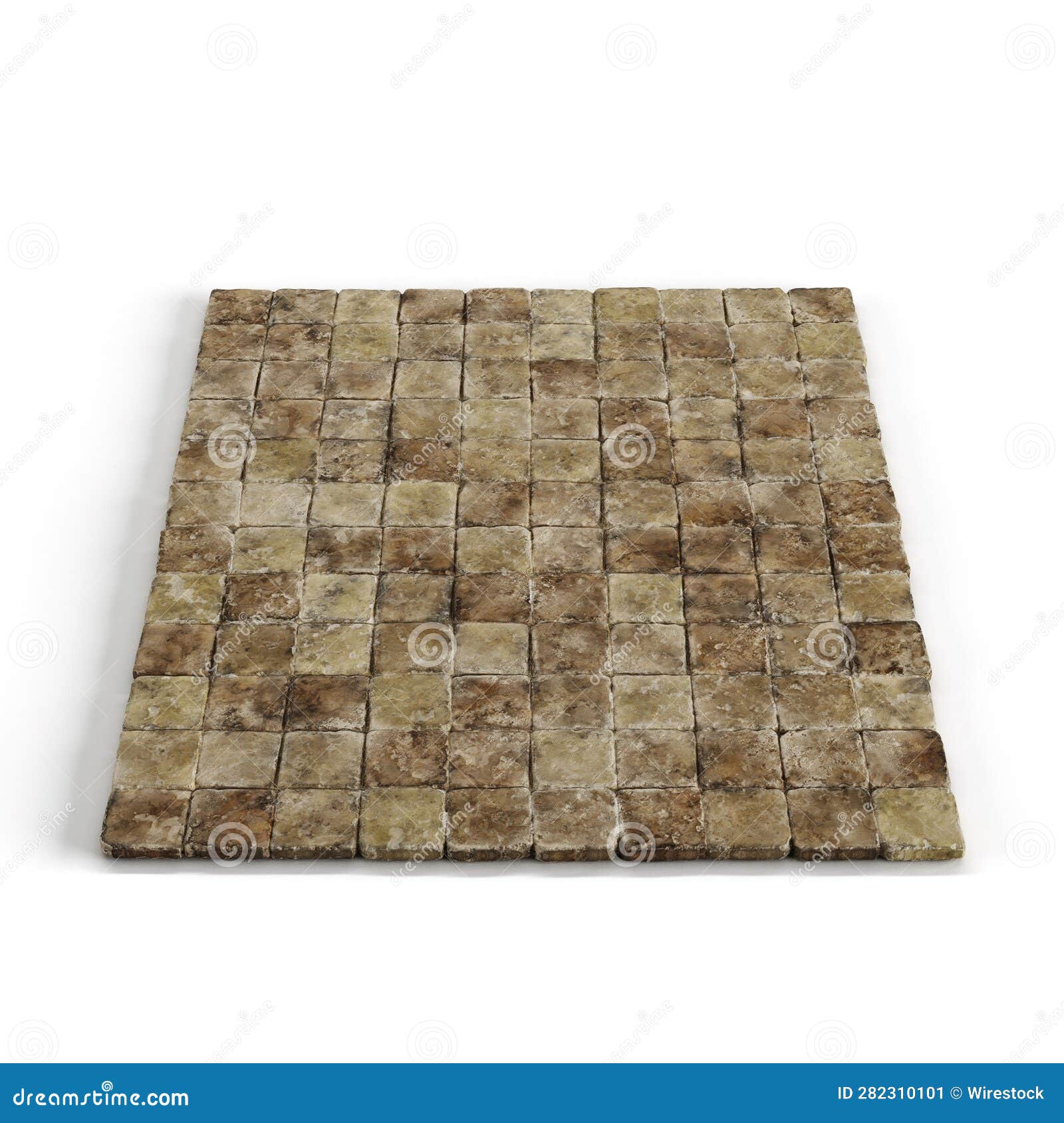 3D Rendered Stone Floor Tile on a White Background, with a Textured ...