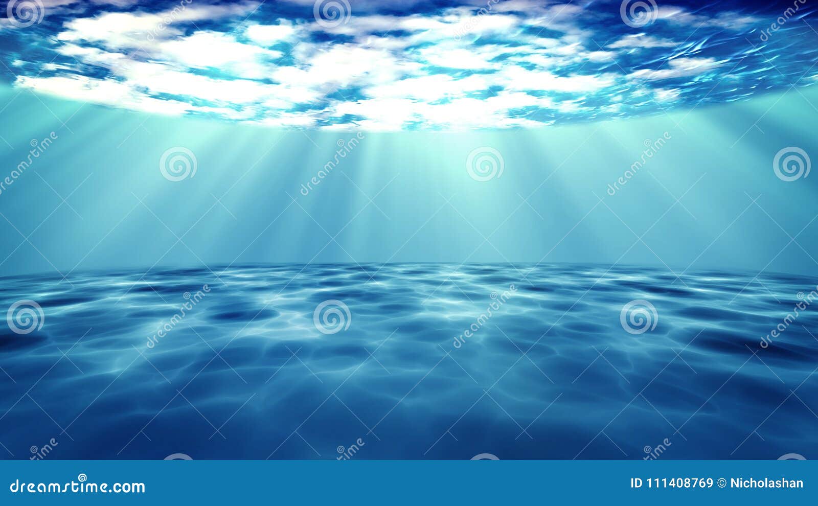 3D Rendered of Sun Light Rays Under Water Stock Illustration ...