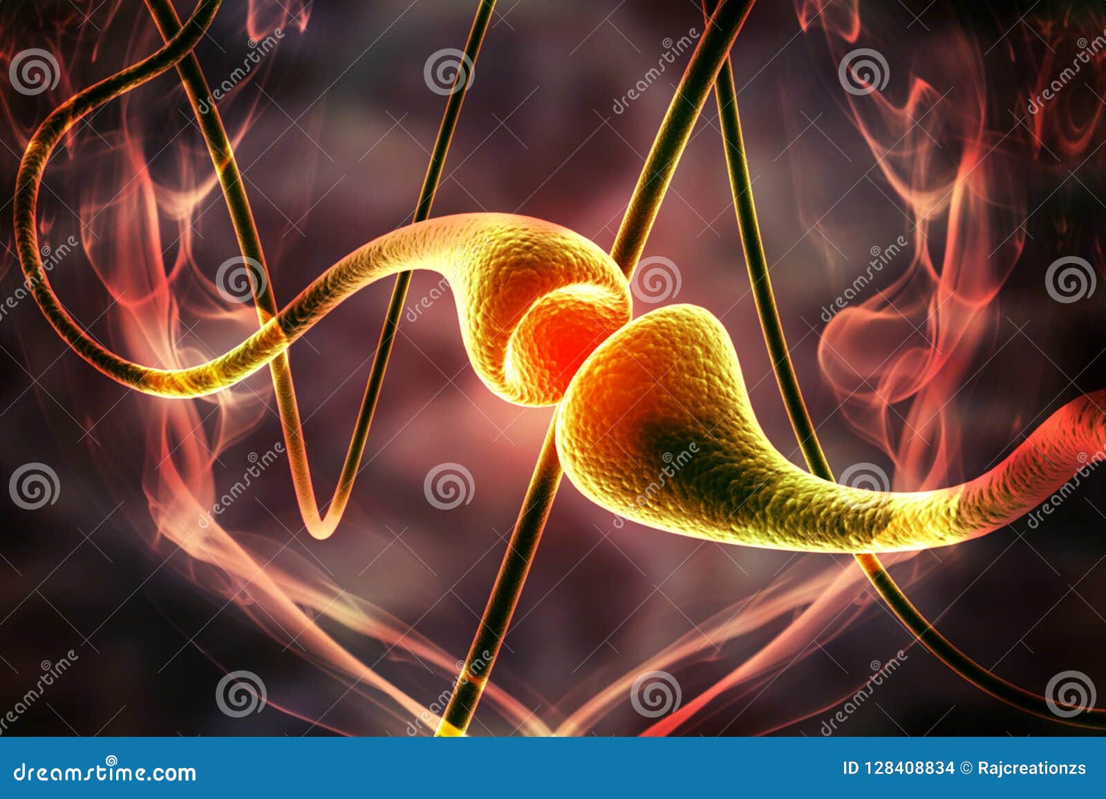 3d Rendered Synapse on Color Background Stock Illustration ...