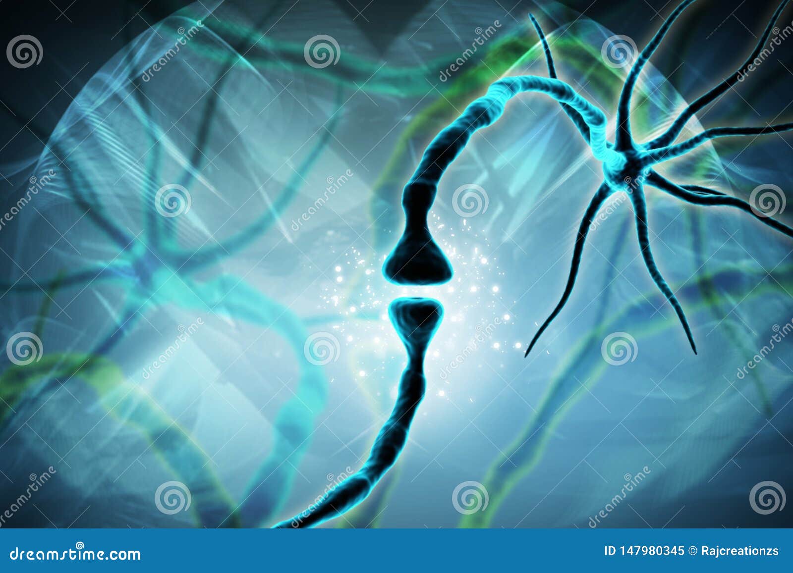 3d Rendered Synapse on Color Background Stock Illustration ...