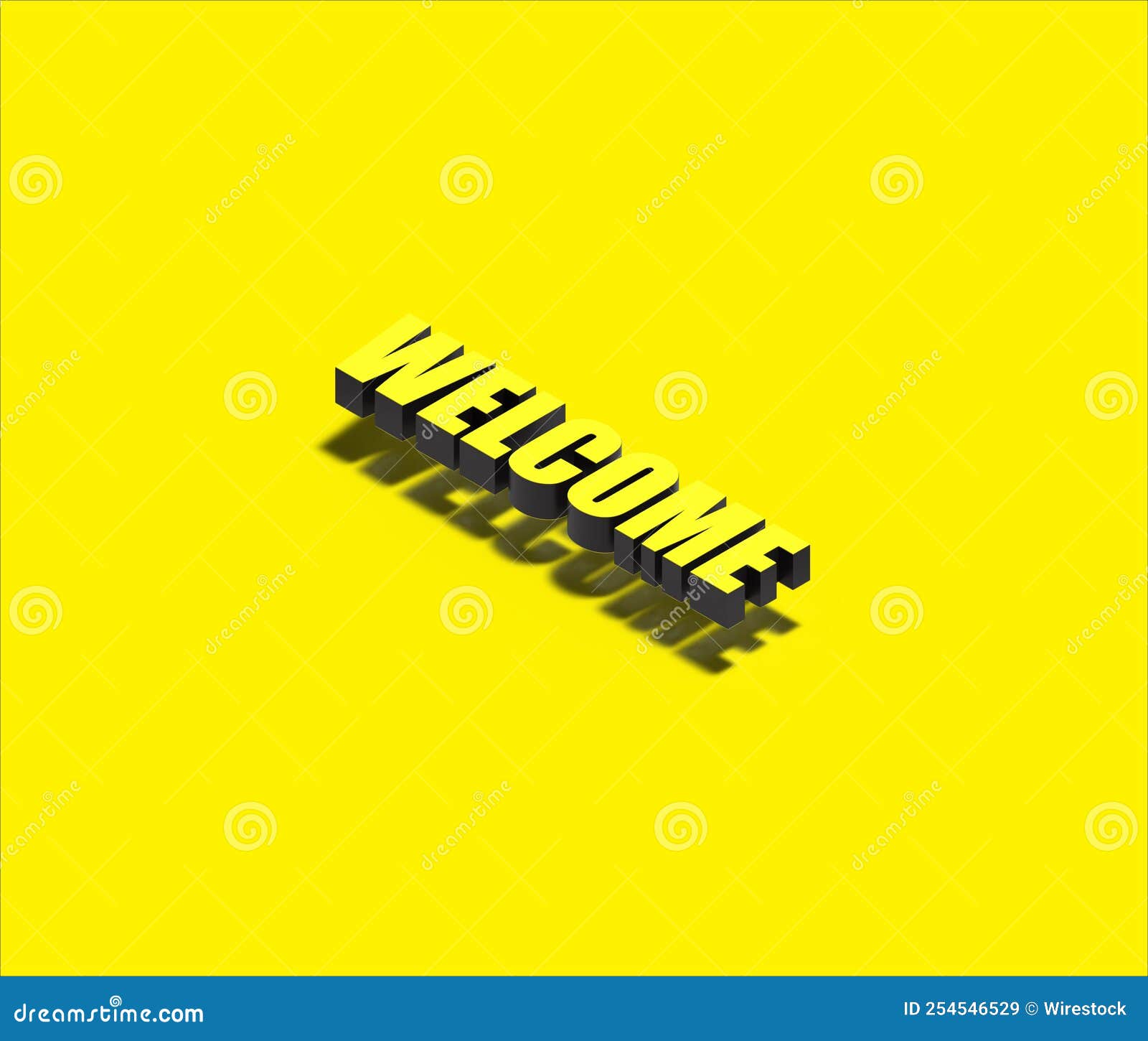 3d Rendered Text Welcome on a Yellow Background Stock Illustration ...