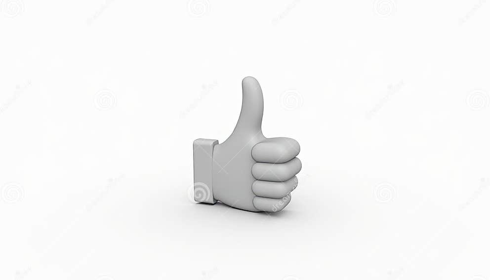 A 3D-rendered Thumbs-up Hand Gesture in a Minimalist White Setting ...