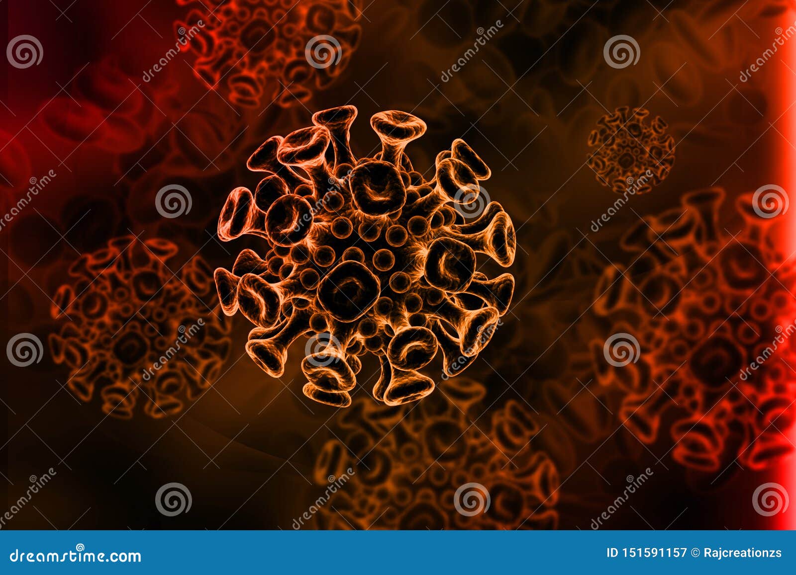 3d Rendered Virus on Color Background Stock Illustration - Illustration ...