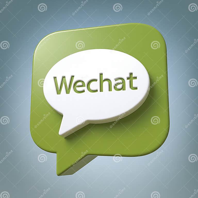 3d Speech Bubble WeChat Message Icon Stock Illustration - Illustration ...