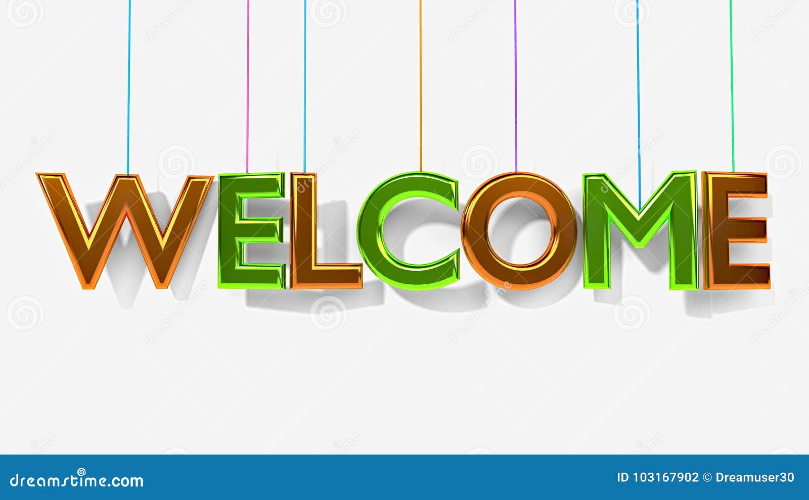 3d rendered welcome text stock illustration. Illustration of wallpaper ...