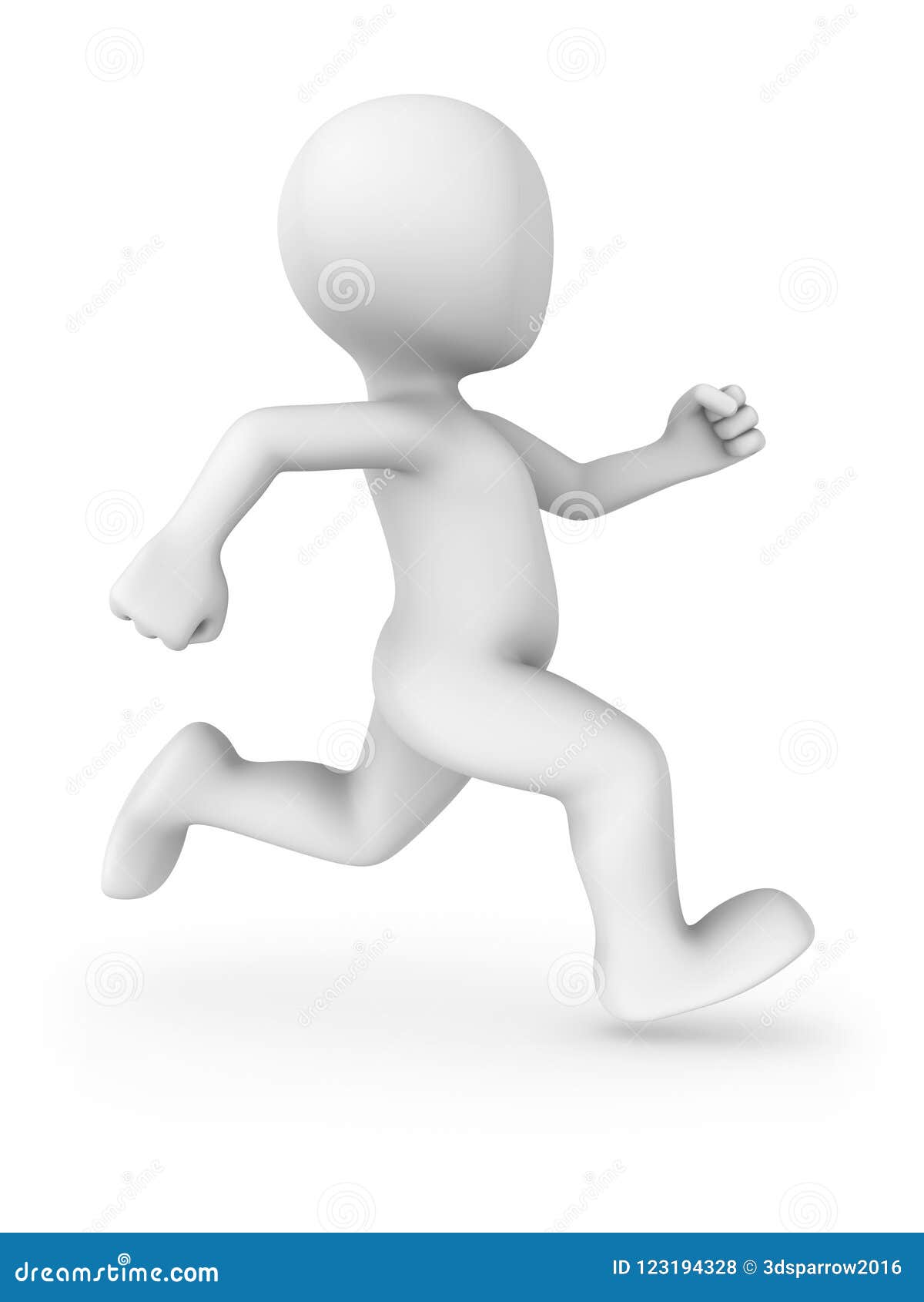 3d Rendered White Running Man. Stock Illustration - Illustration of ...