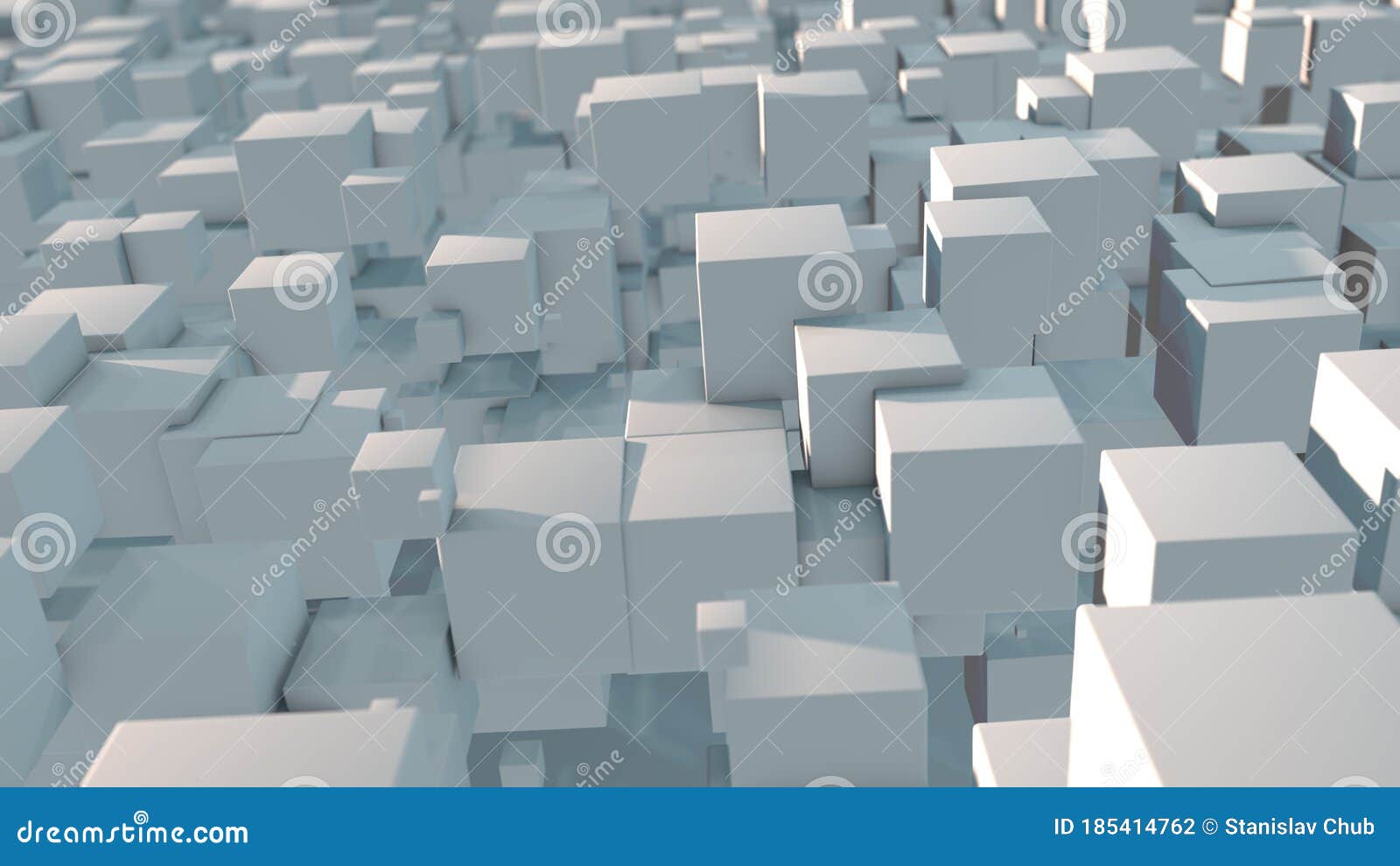 3D Rendering of an Abstract Background of Many Cubes of Different Sizes ...