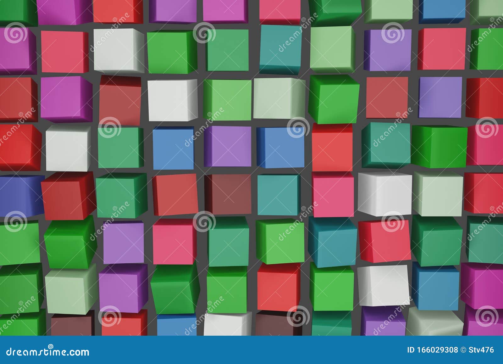 Abstract Background of Multi-colored Rectangular Cubes Inverted in ...