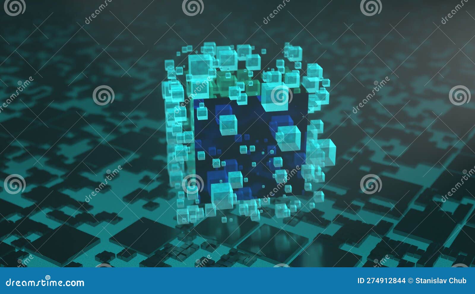 3d Rendering Of The Tesseract. Quantum Computing Installation. The ...