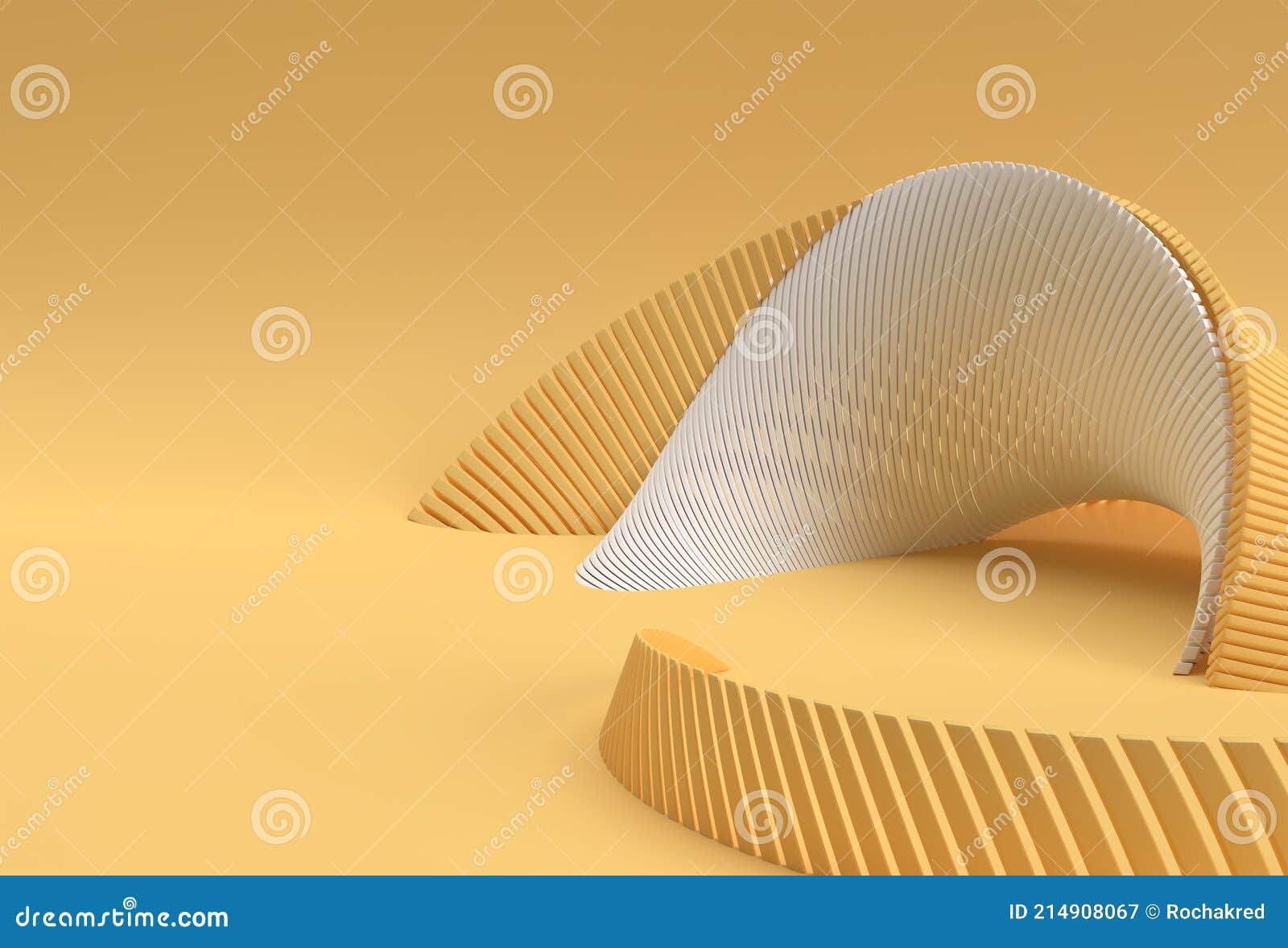 3D Rendering Abstract Background with Wave Line. Creative Architectural ...