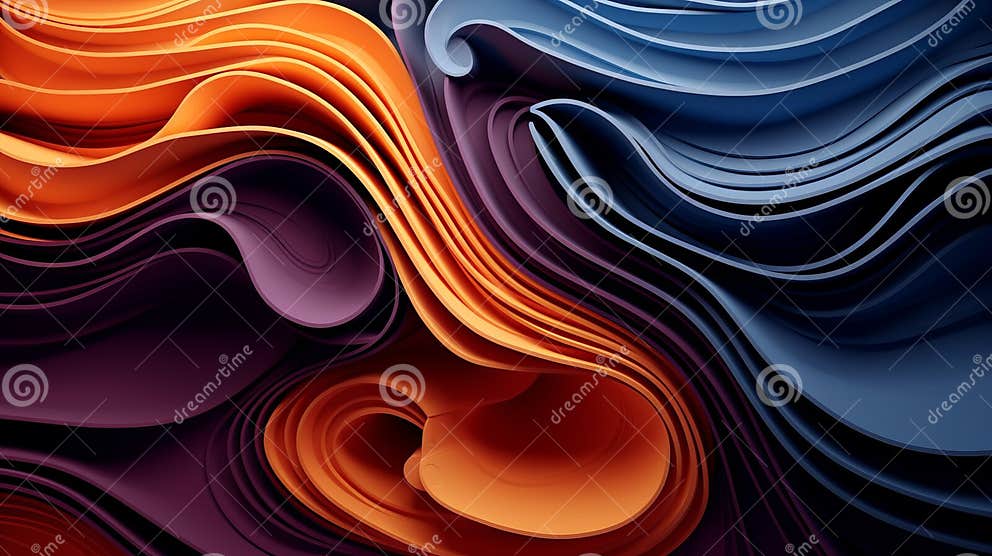 3d Rendering, Abstract Background with Wavy Pattern, Computer Generated Images Stock ...