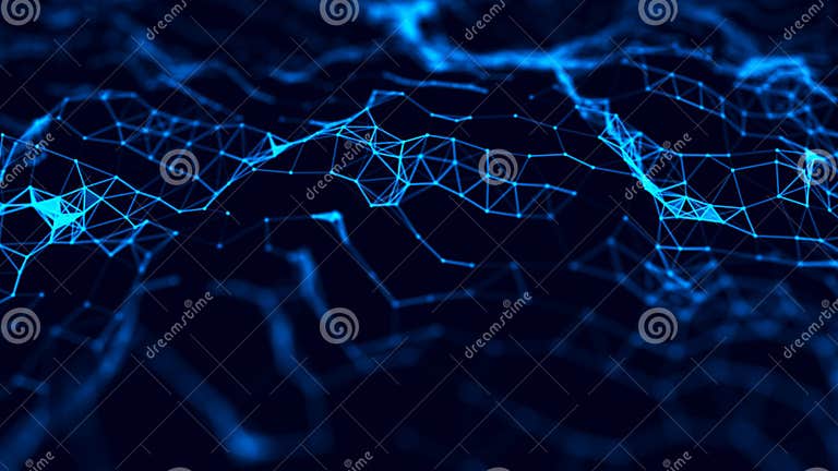 3d Rendering. Abstract 3D Big Data Visualization. Visual Information Complexity. Plexus Affect ...