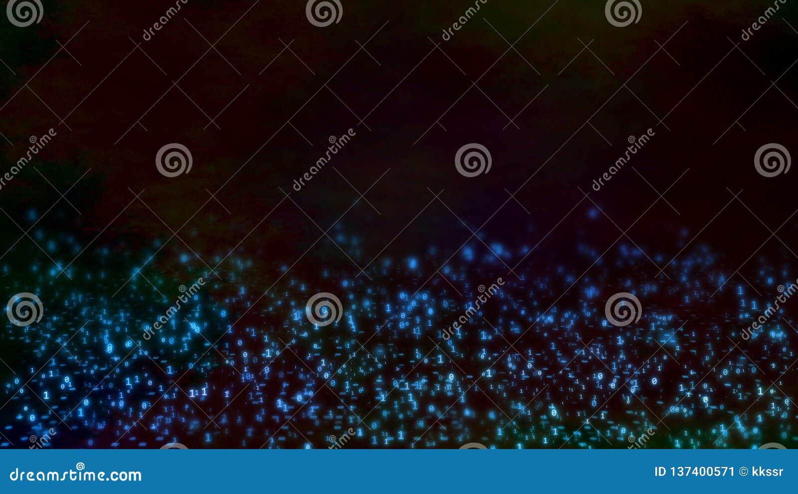 3D Rendering of Abstract Binary Data Background with Depth of Field DOF Blur. for Technology ...