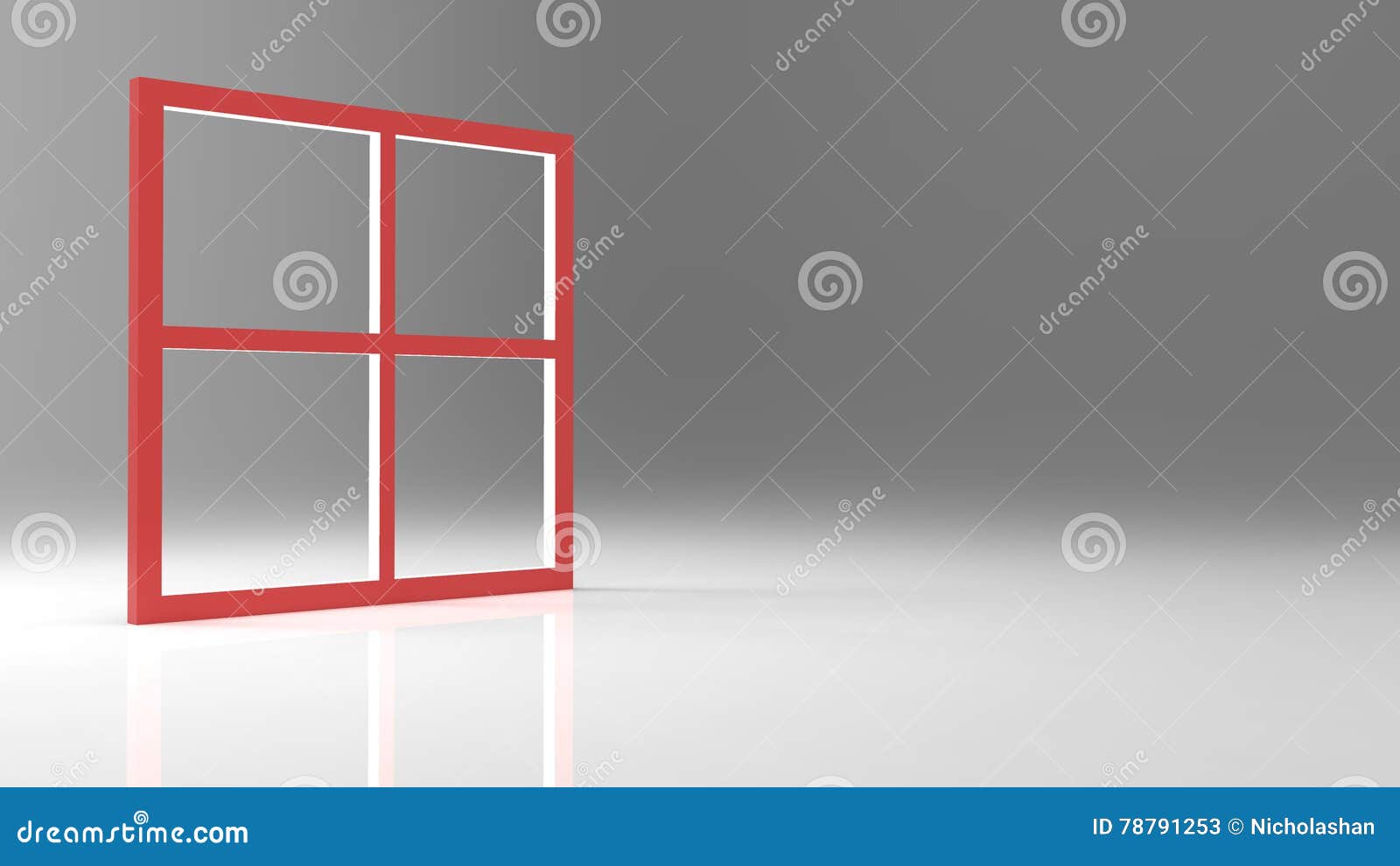3d Rendering Abstract Blank Window Frame with Nice Background Co Stock ...