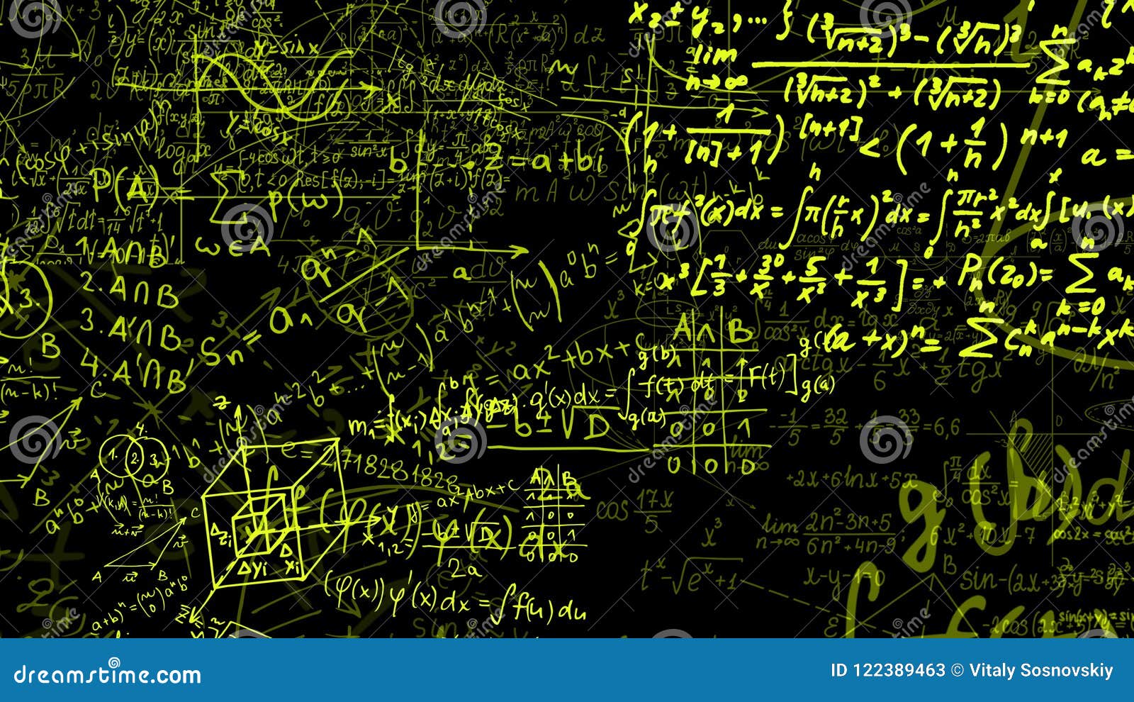 Rendering Of A Mathematical Equation With Grassy Texture On The Pink ...