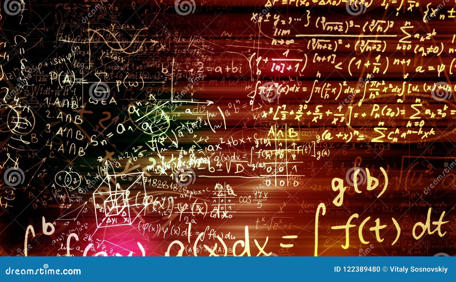 3D Rendering of Abstract Blocks of Mathematical Formulas Located in the ...