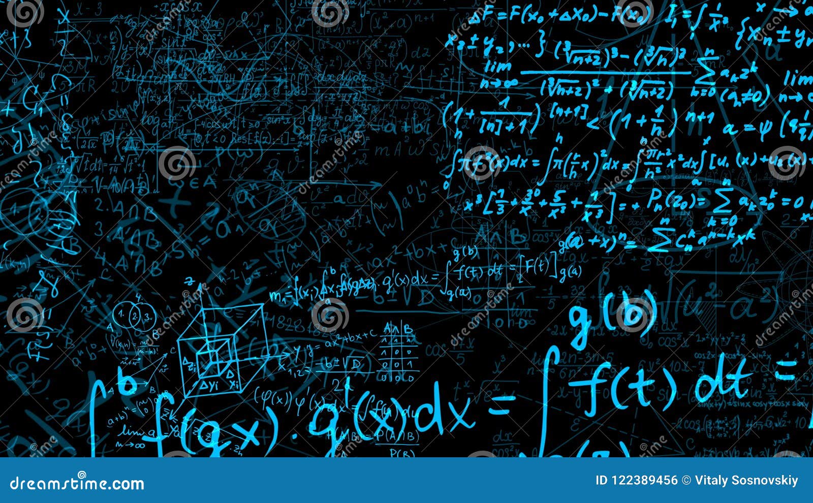 3D Rendering of Abstract Blocks of Mathematical Formulas Located in the ...