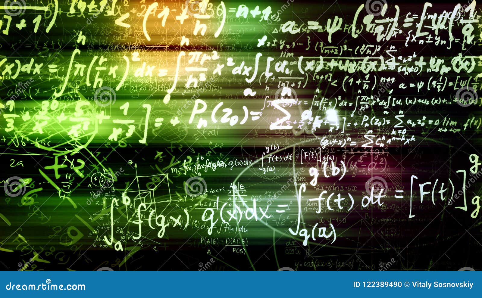3D Rendering of Abstract Blocks of Mathematical Formulas Located in the ...