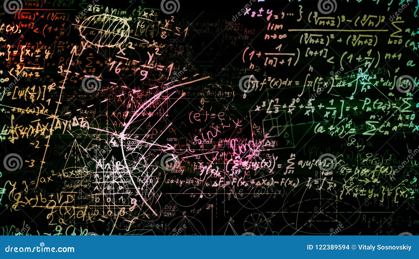 3D Rendering of Abstract Blocks of Mathematical Formulas Located in the ...