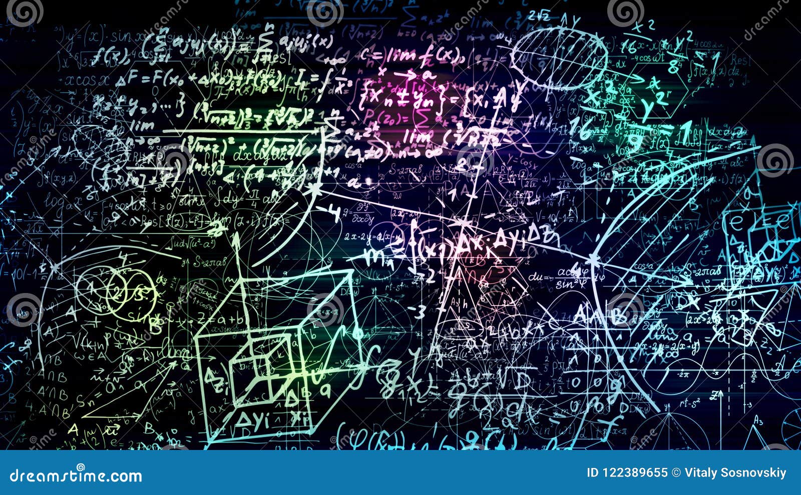 3D Rendering of Abstract Blocks of Mathematical Formulas Located in the ...