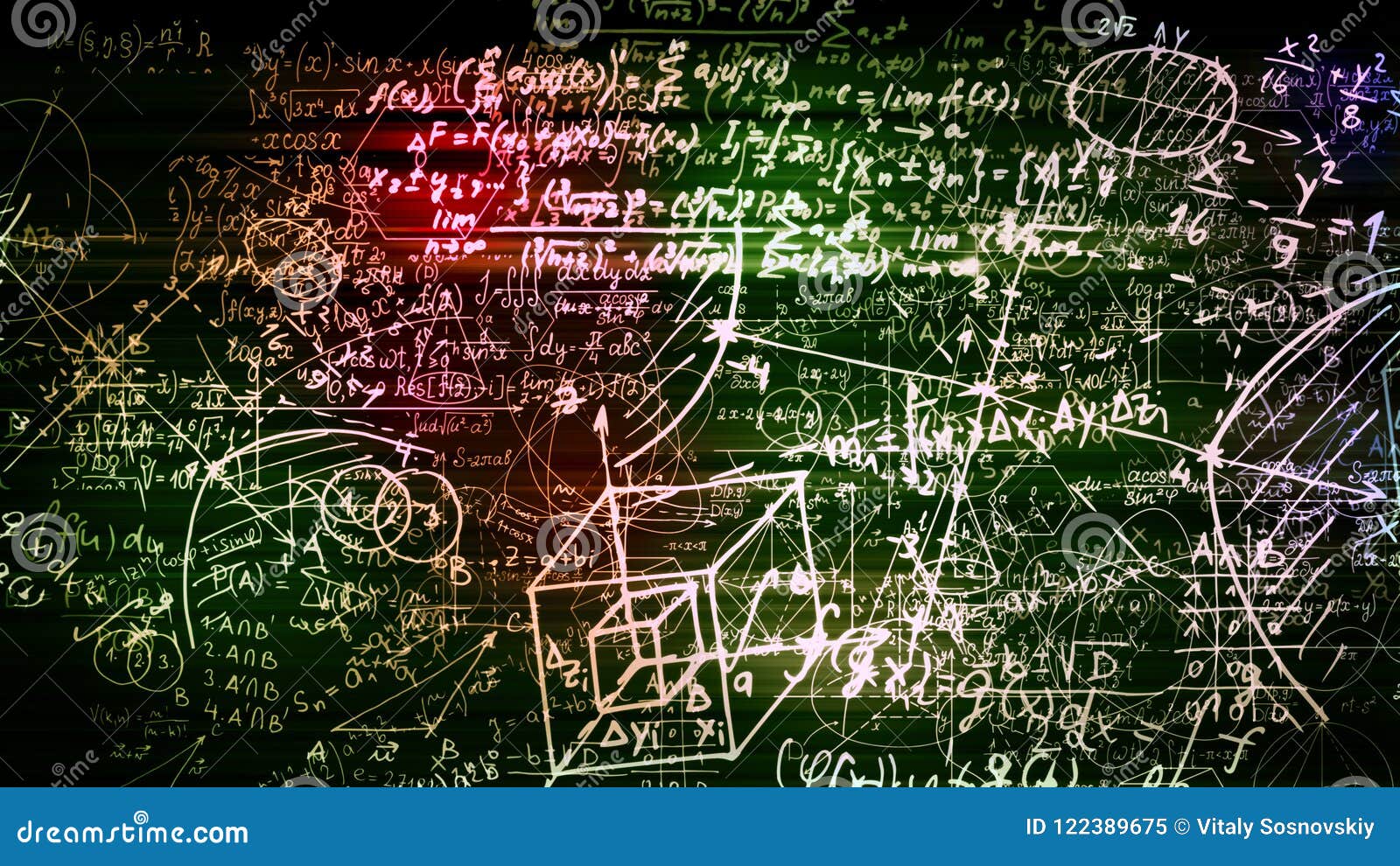 3D Rendering of Abstract Blocks of Mathematical Formulas Located in the ...