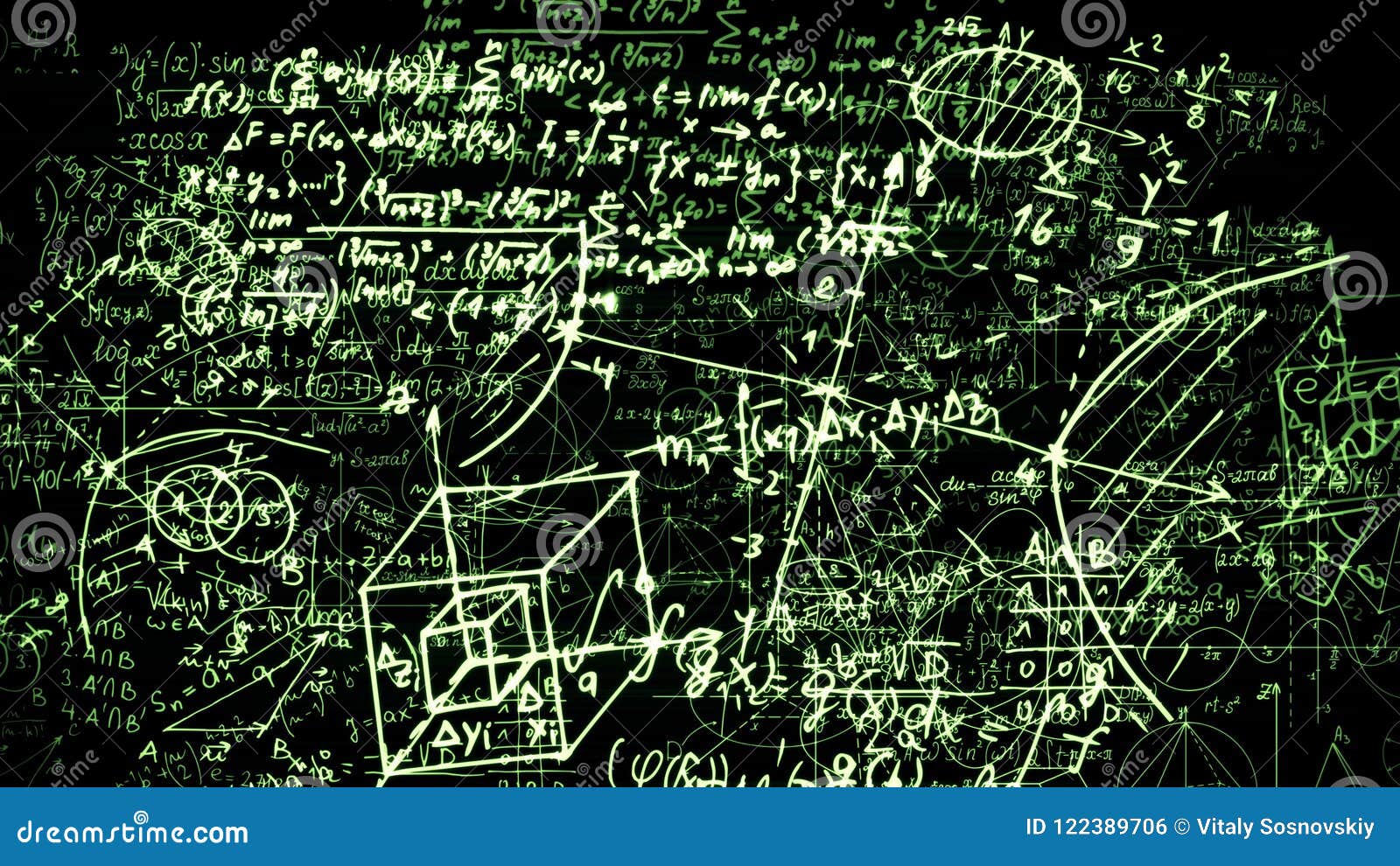 3D Rendering of Abstract Blocks of Mathematical Formulas Located in the ...