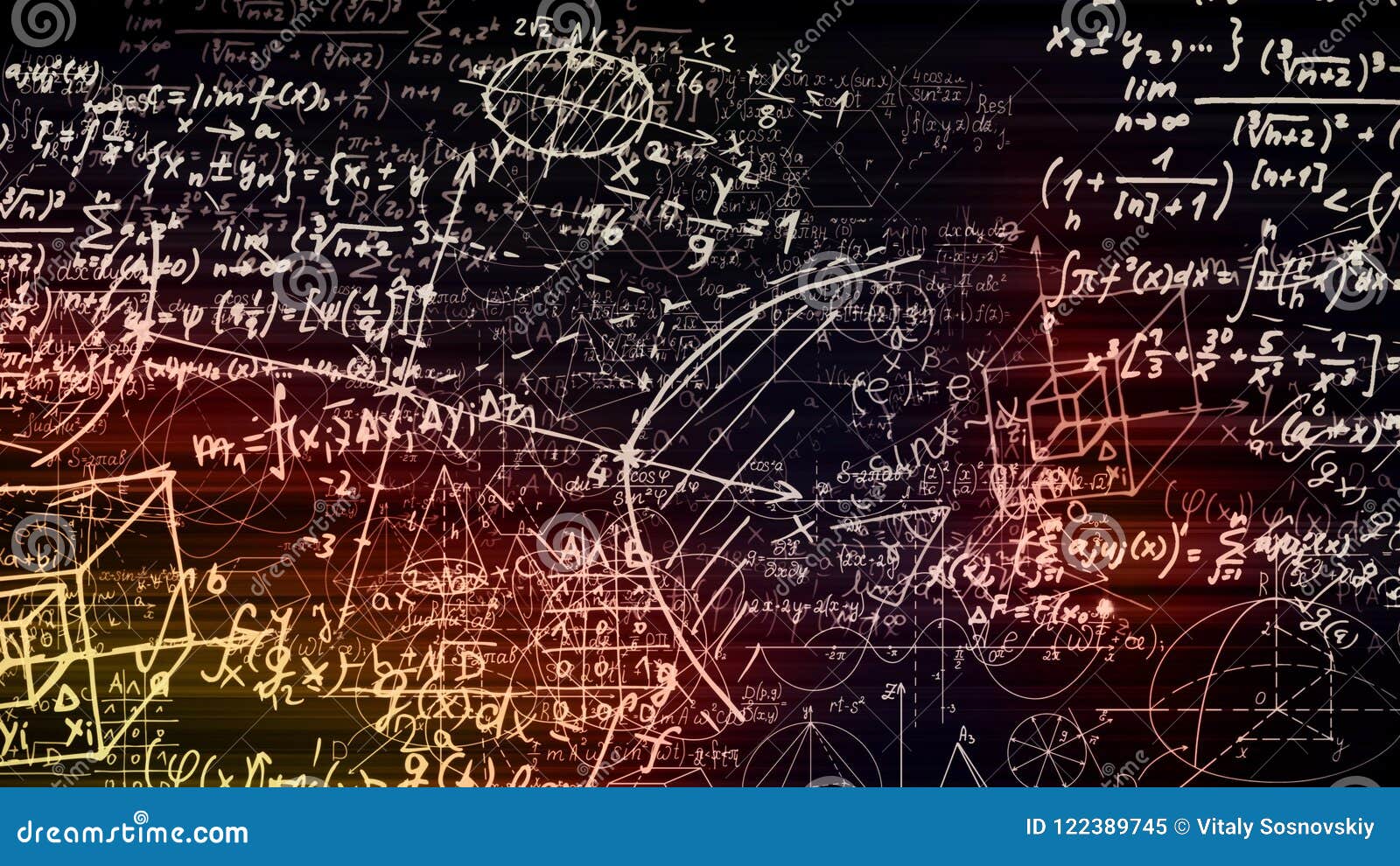 3D Rendering of Abstract Blocks of Mathematical Formulas Located in the ...
