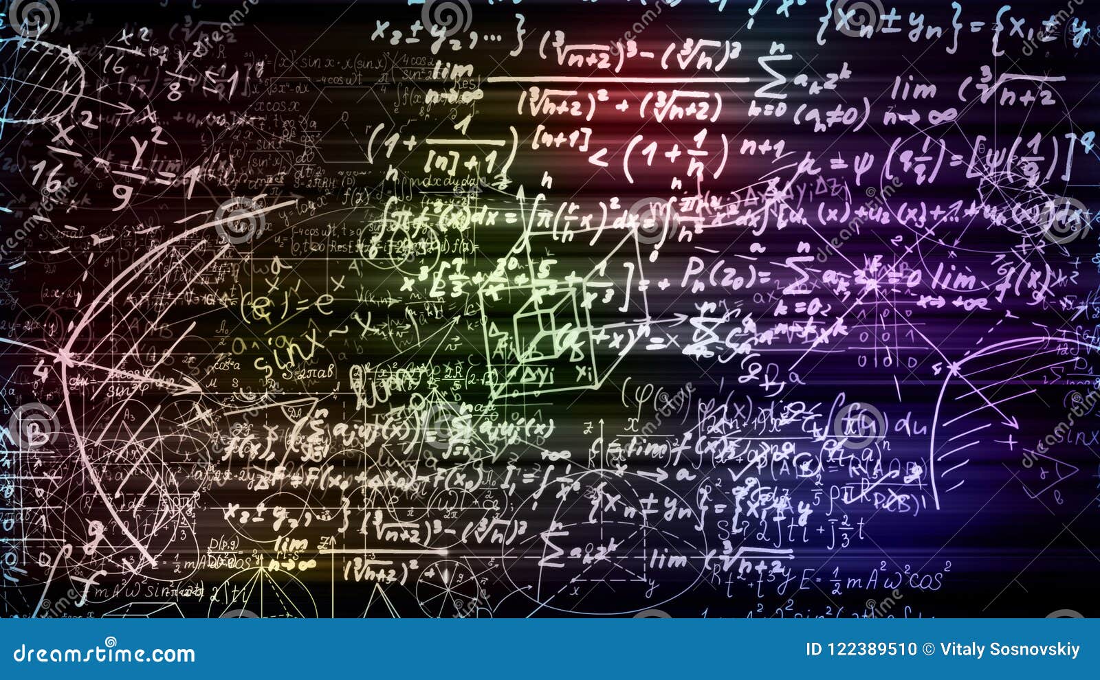 3D Rendering of Abstract Blocks of Mathematical Formulas Located in the ...