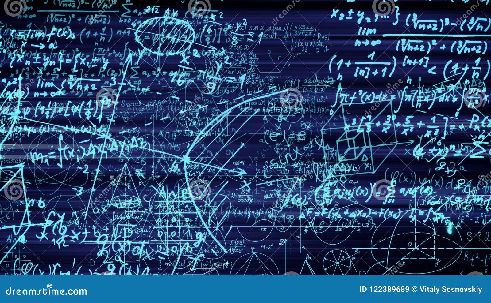3D Rendering of Abstract Blocks of Mathematical Formulas Located in the ...