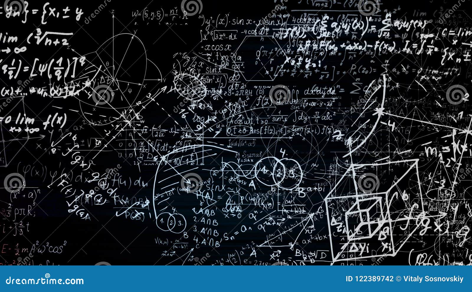 3D Rendering of Abstract Blocks of Mathematical Formulas Located in the ...