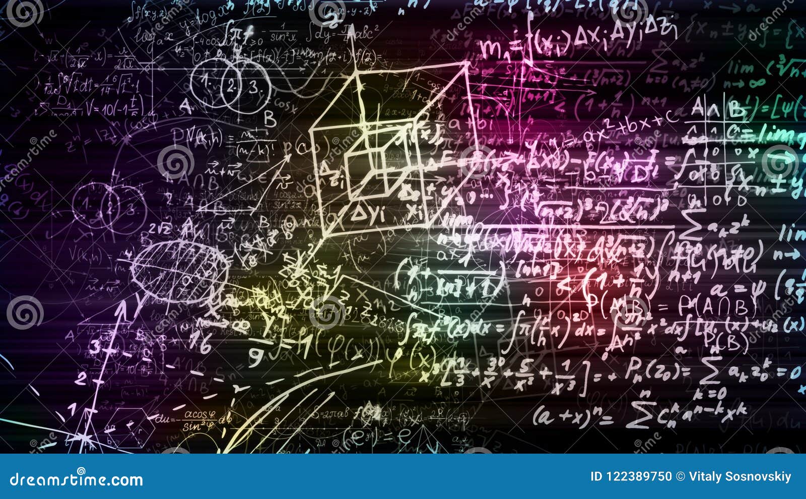 3D Rendering of Abstract Blocks of Mathematical Formulas Located in the ...