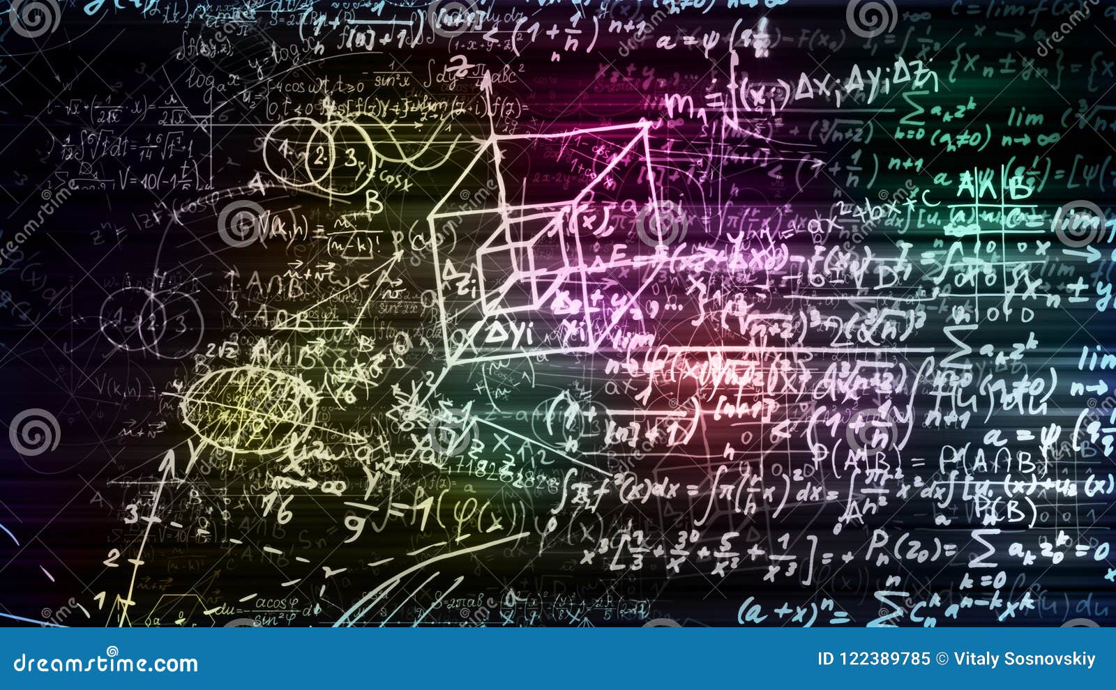 3D Rendering of Abstract Blocks of Mathematical Formulas Located in the ...