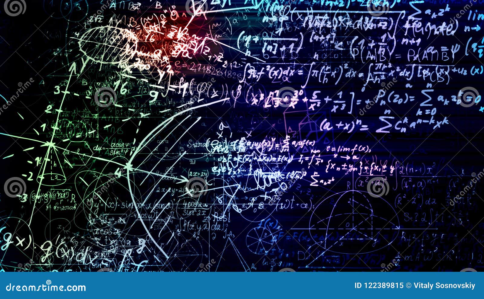 3D Rendering of Abstract Blocks of Mathematical Formulas Located in the ...