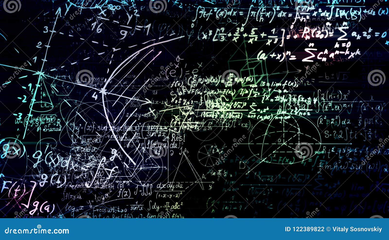 3D Rendering of Abstract Blocks of Mathematical Formulas Located in the ...