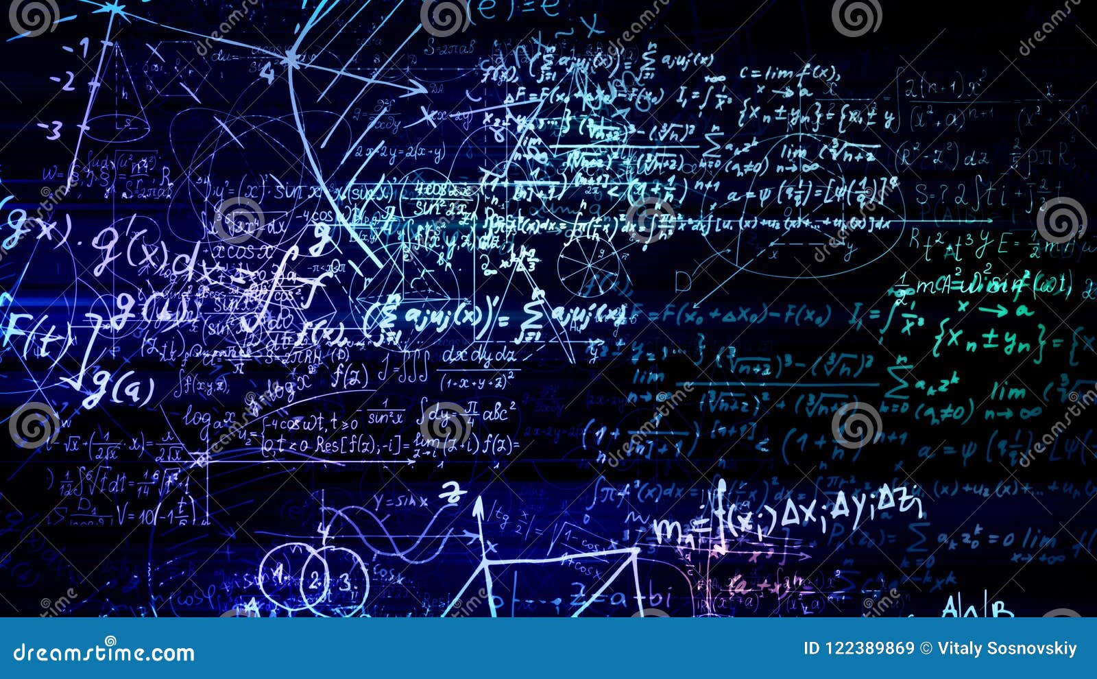 3D Rendering of Abstract Blocks of Mathematical Formulas Located in the ...