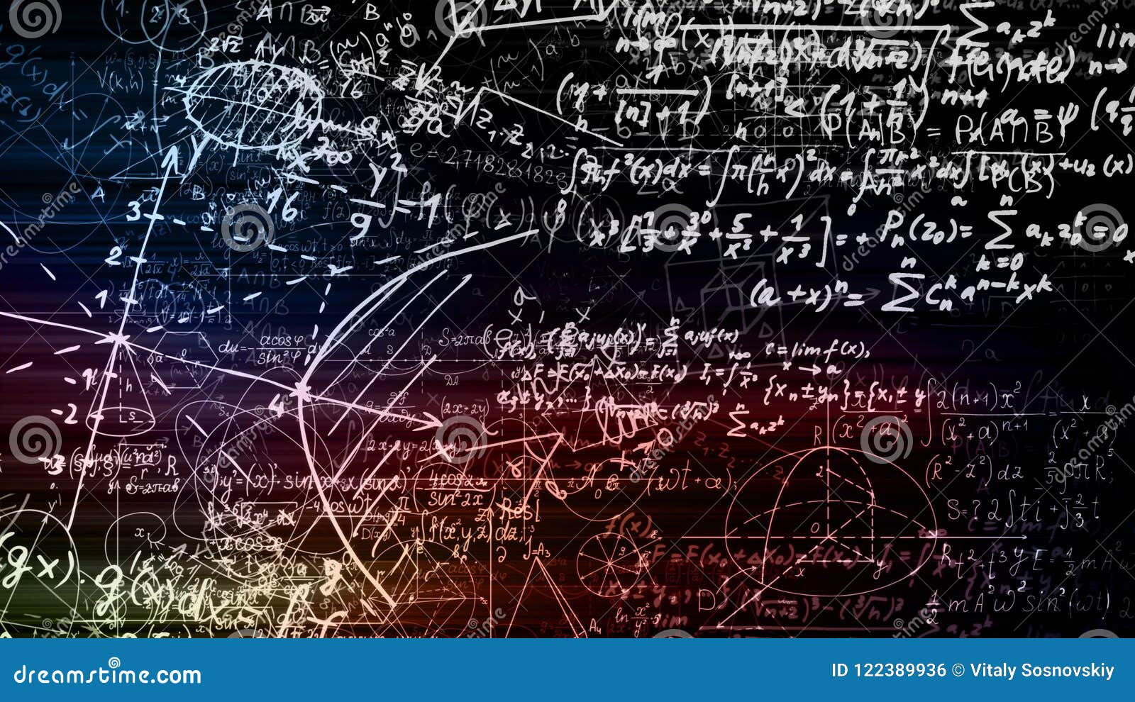 3D Rendering of Abstract Blocks of Mathematical Formulas Located in the ...