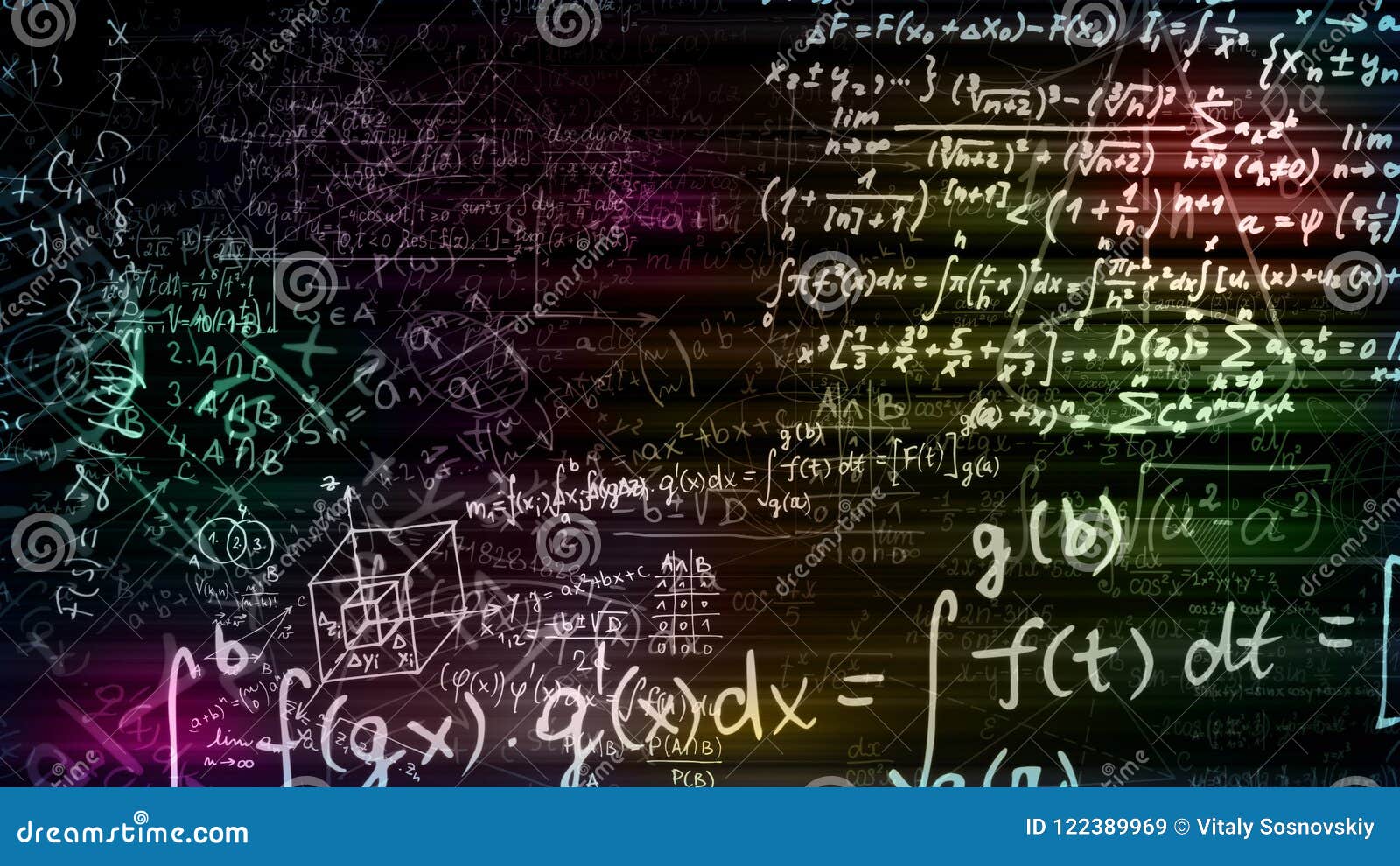 3D Rendering of Abstract Blocks of Mathematical Formulas Located in the ...