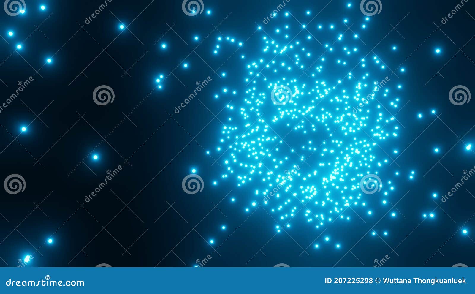 3D Rendering Abstract Blue Background Glow Dot Stock Illustration ...