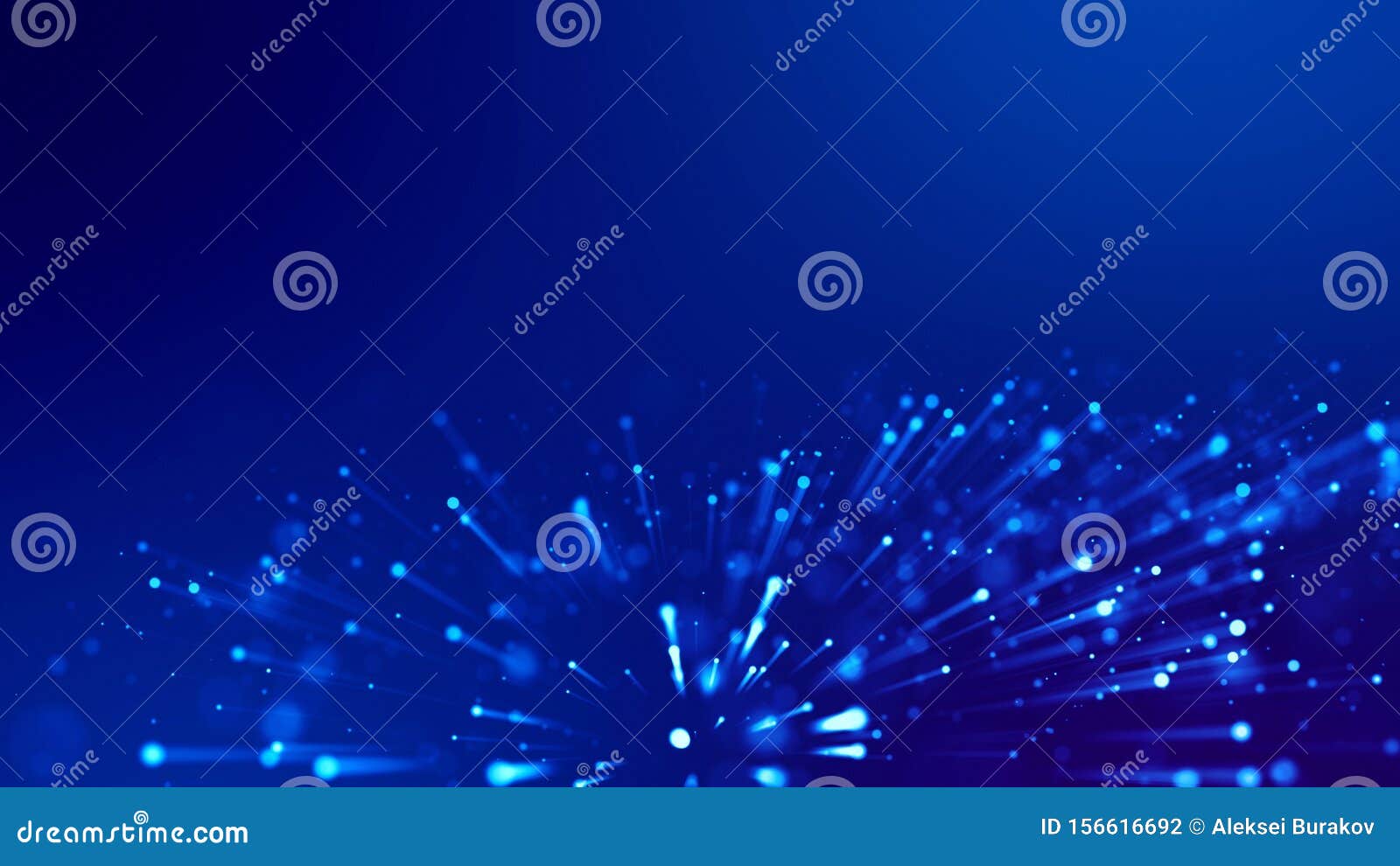 3d Rendering of Abstract Blue Background with Glowing Particles Like ...