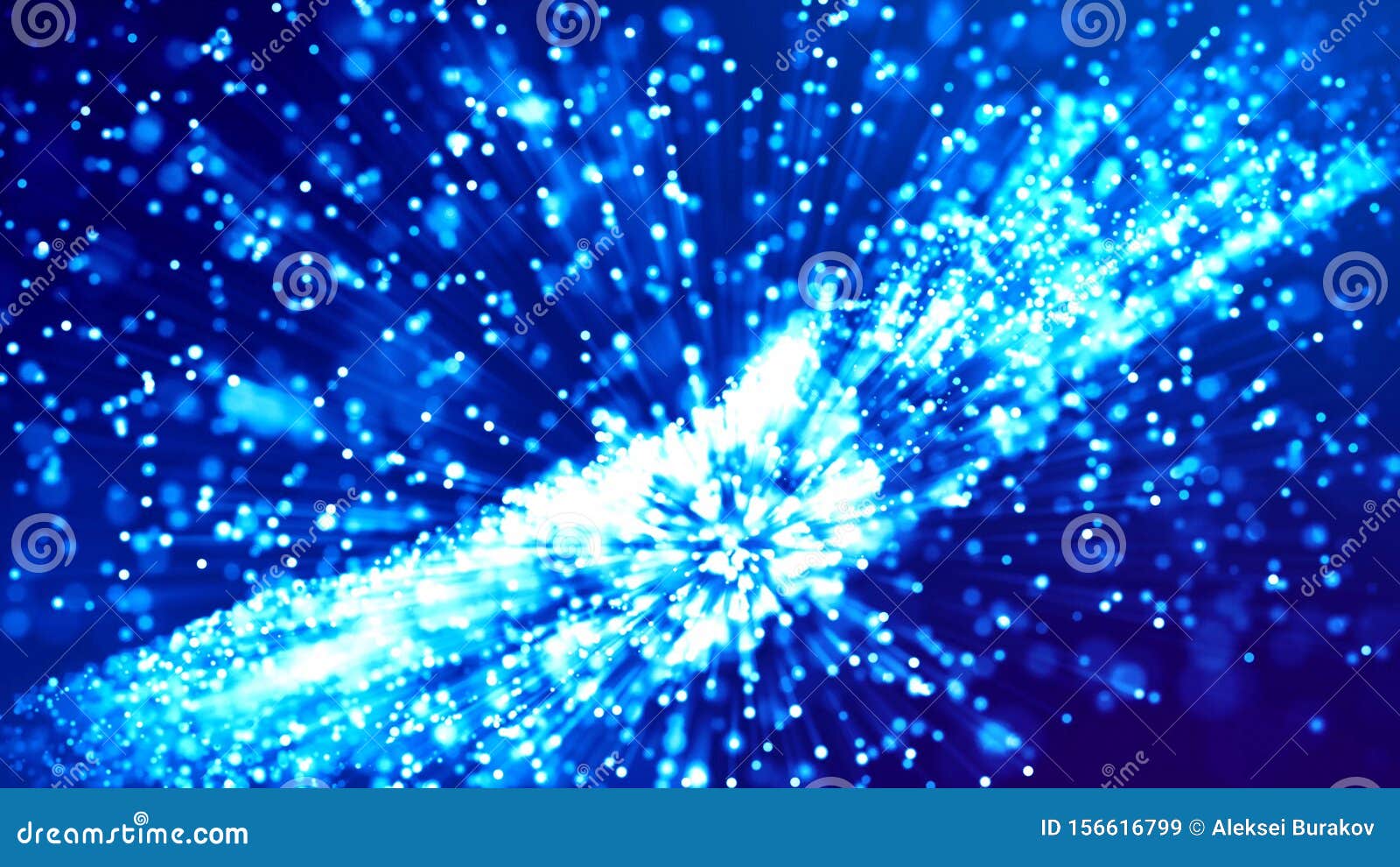 3d Rendering of Abstract Blue Background with Glowing Particles Like ...